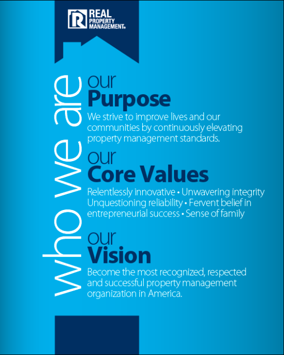 Real Property Management's Purpose, Core Values, and Vision